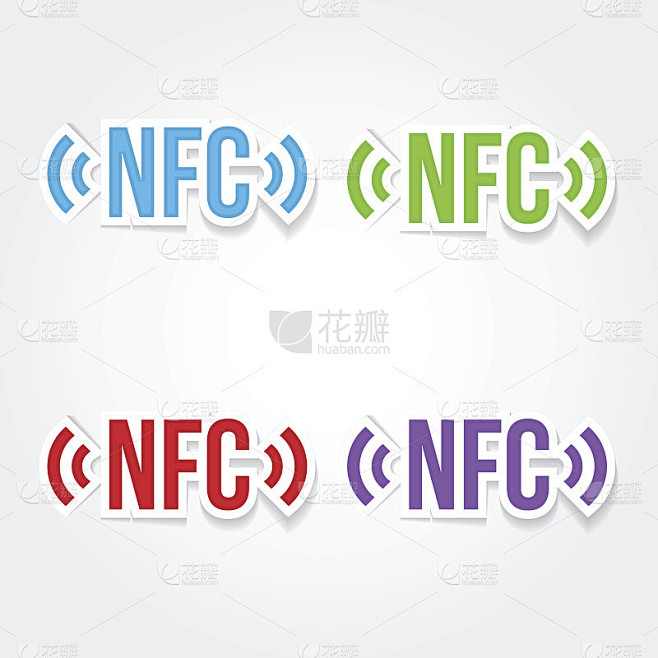 NFC标志彩色矢量图标设计