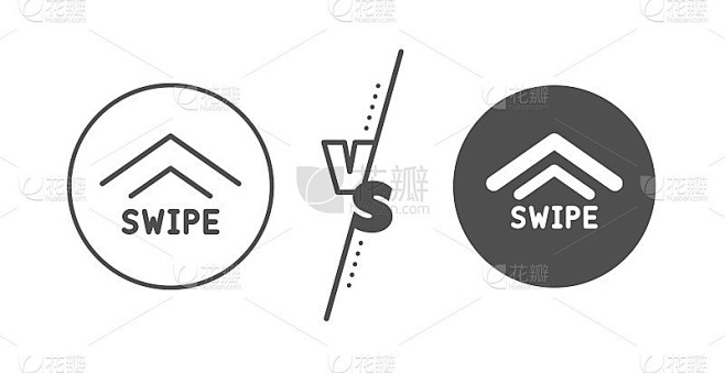 Swipe up line icon. Scrolling arrow sign. Landing