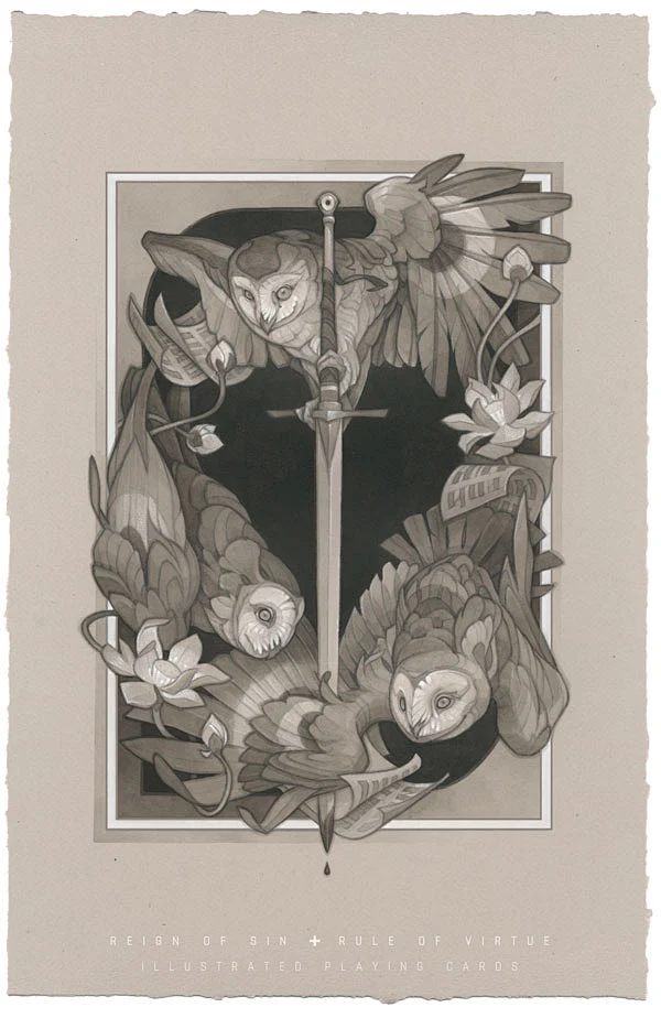 Wisdom: ACE of Hearts - Reign of Sin playing card art by Wylie Beckert ...