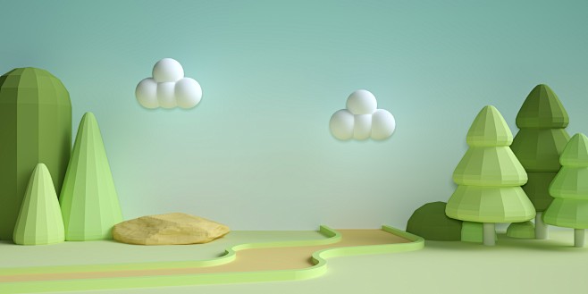 C4D Lowpoly场景