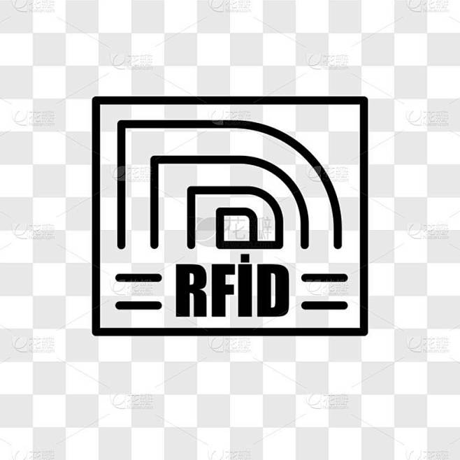 rfid 矢量图标在透明背景下隔离, rfid 徽标 d
