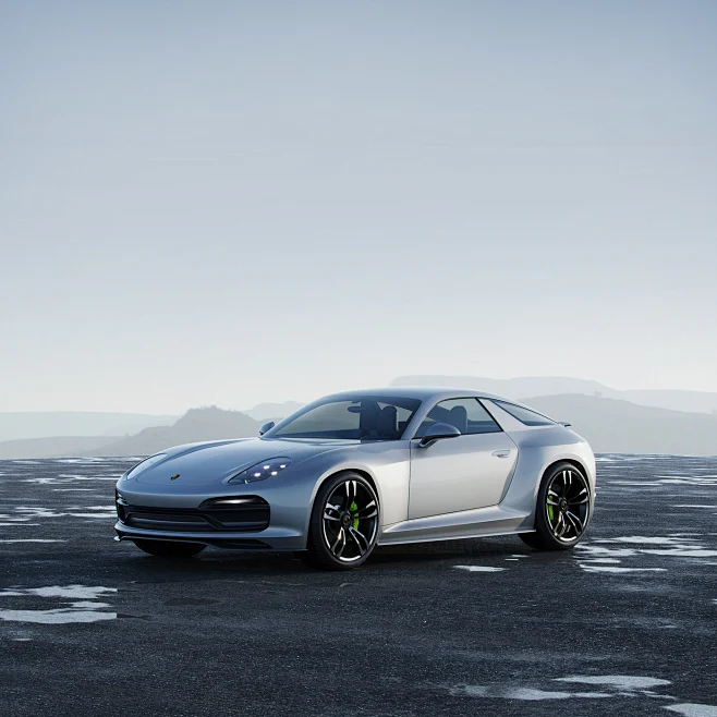 3D car CGI concept coupe ILLUSTRATION lifestyle mood Porsche Porsche928-花瓣网