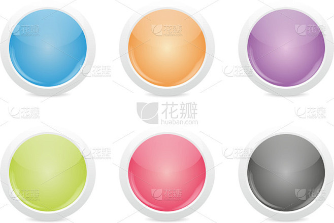 Shiny Buttons Set - Round