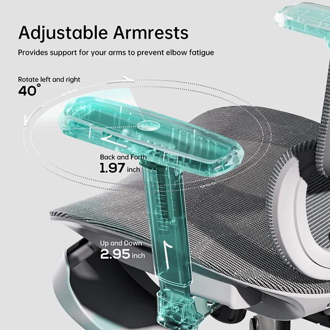 Amazon.com: Hbada Ergonomic Office Chair with 3D Adjustable Armrests ...