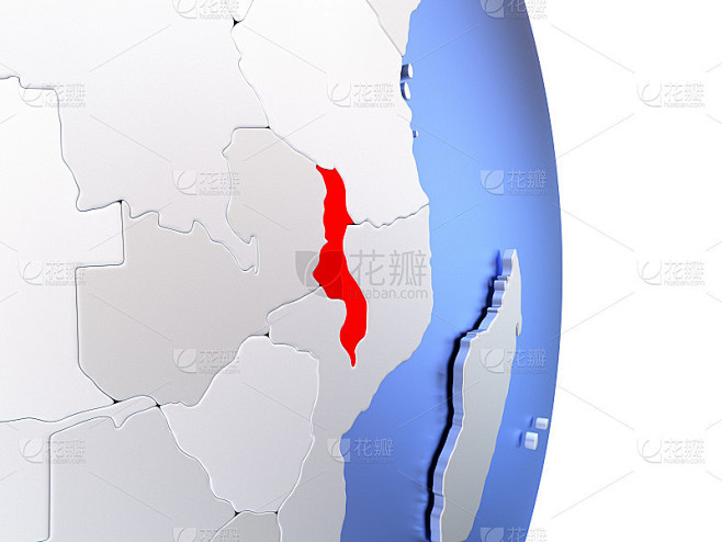 马拉维的优雅现代3D地球