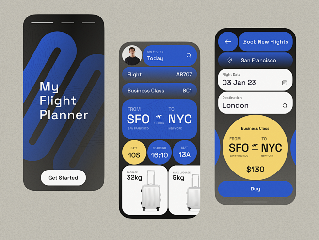 Aviation mobile app by Anastasia Golovko on Dribbble