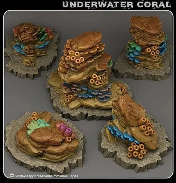 Underwater Coral Set (Unpainted) - Resin Miniature - DnD Miniatures ...