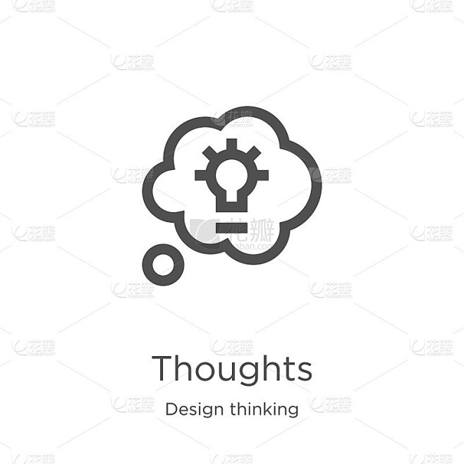 thoughts icon vector from design thinking collecti