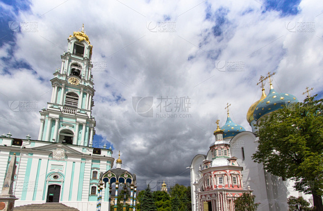 拉夫拉,三位一体,钟楼,灵性,东正教,镀金的,著名景点,圆顶建筑,夏天