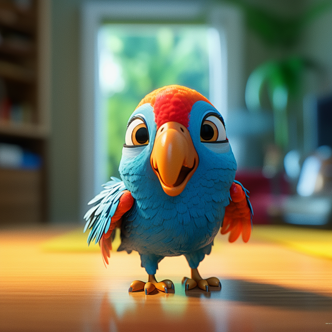 Masterblend_animated_cartoon_parrot_perfectly_color_graded_Cine ...