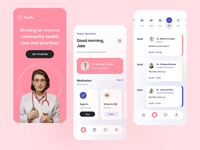 Heally: Community Healthcare Mobile App app design community community ...