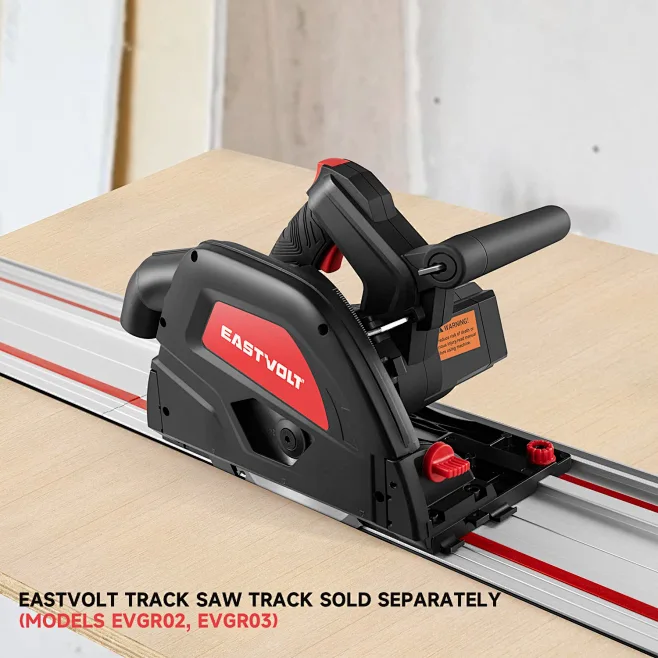 Eastvolt 6-1/2" Plunge-cut Track Saw, 0-45°Bevel Adjustment, 5500RPM ...
