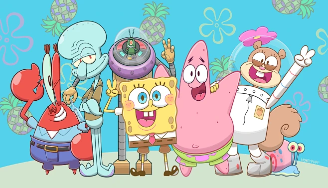 General 8248x4728 spongebob SpongeBob SquarePants cartoon TV series-花瓣网