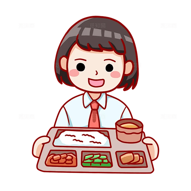 卡通可爱手绘小孩子学生吃午饭不挑食宣传插画元素PNG素材下载 - 觅知网-花瓣网