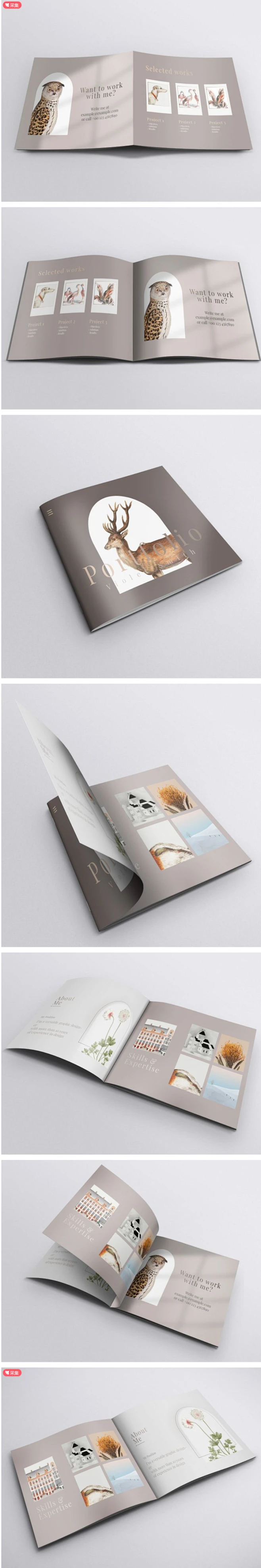 A4a5书籍封面宣传册画册杂志VI效果图展示PSD贴图样机设计素材PS-花瓣网