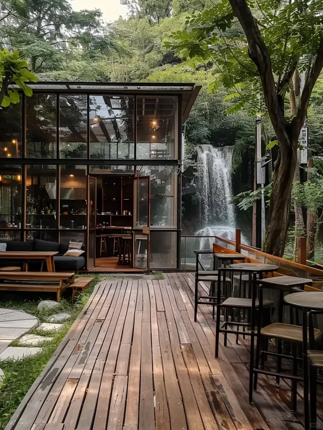 原创丨炸裂！这个户外瀑布咖啡馆设计美哭了 - 小红书-花瓣网
