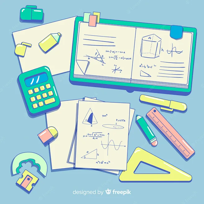 卡通数学元素背景-花瓣网
