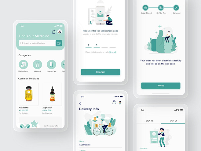 Drugs Delivery App app mobile app ui design illustration mobile app de