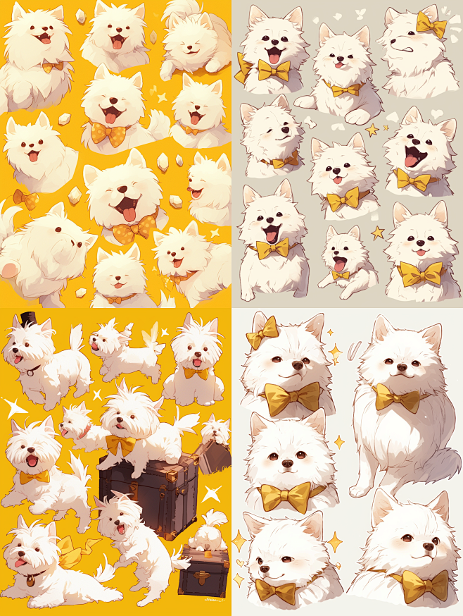 mantou0539_anime_dog_stickers_group_16_White_West_Highland_Whit ...