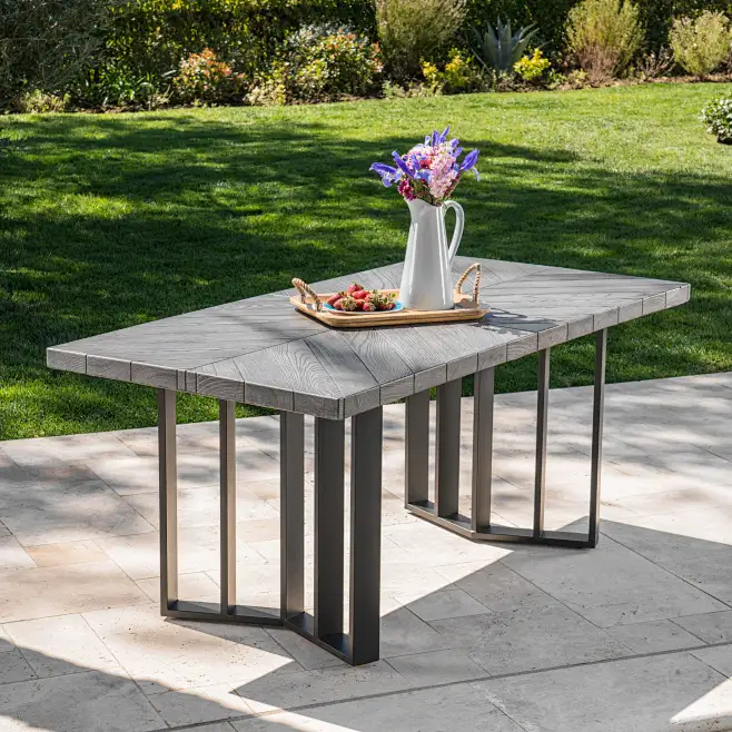 Santa Rosa Outdoor Finish Light Weight Concrete Dining Table-花瓣网