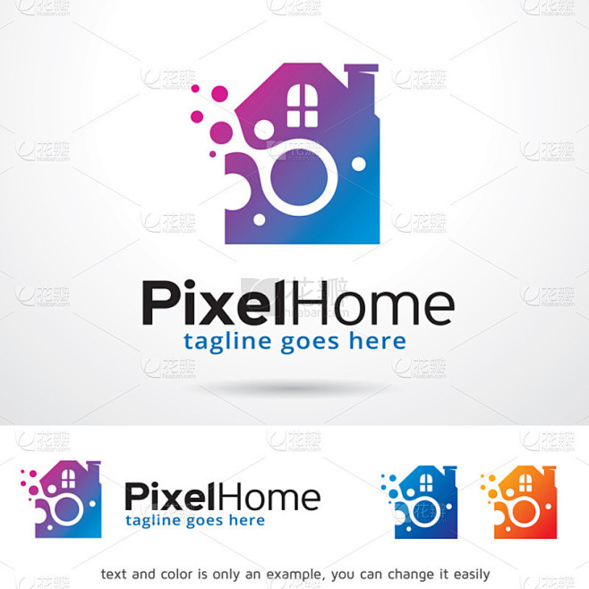 Pixel Home Logo Template Design Vector