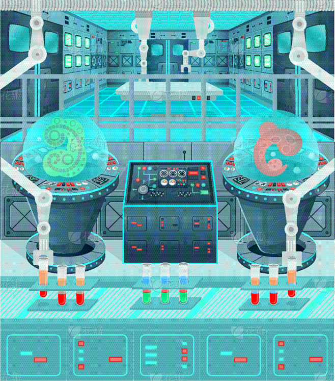 室内,卡通,绘画插图,实验室,矢量,太空船,游戏,申请表,背景聚焦,移动式素材-花瓣网