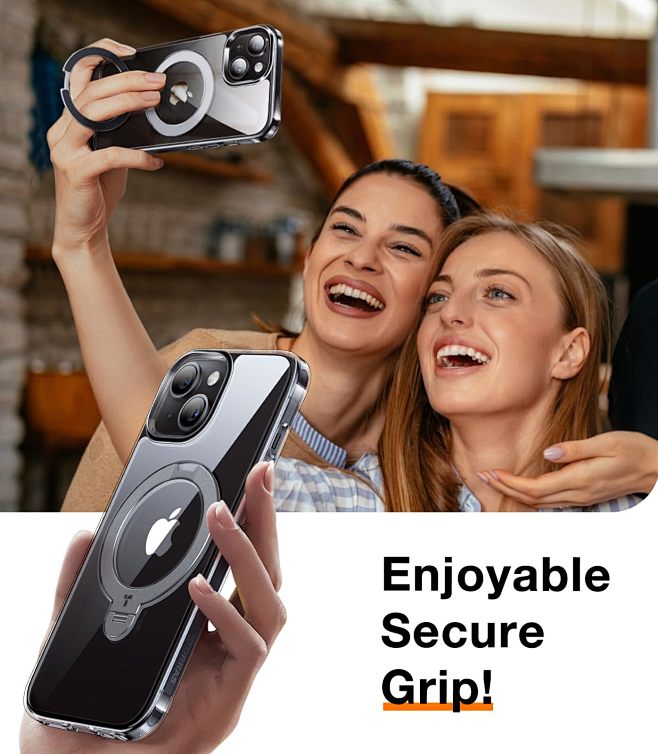 Amazon.com: TORRAS Upgraded 360° Spin Magnetic Stand for iPhone 15 Case, [Compatible with ...