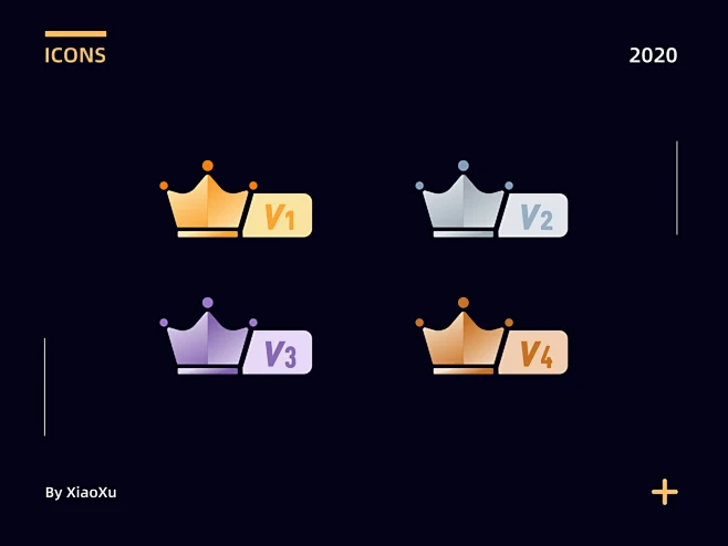 VIP GRADE ICONS : Membership level icon design, used for avatar frame ...