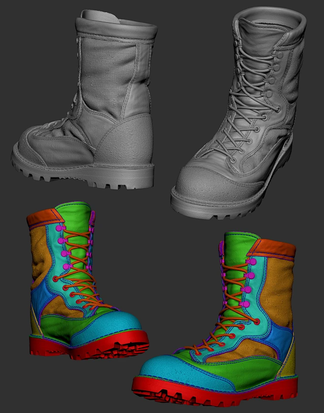 Desert Boot High Poly, Matt Leighton : High poly boot modelled in ...