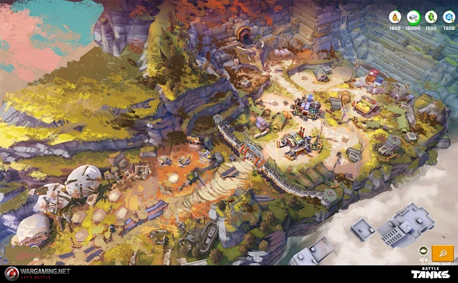Battle Tanks - Environment work around the Base area-花瓣网