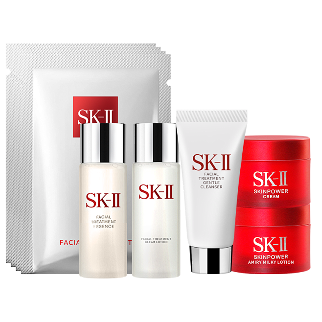 SK-II中样九件套(神仙水30ml+清莹露30ml+面霜15x2+洗面奶20ml+5张面膜