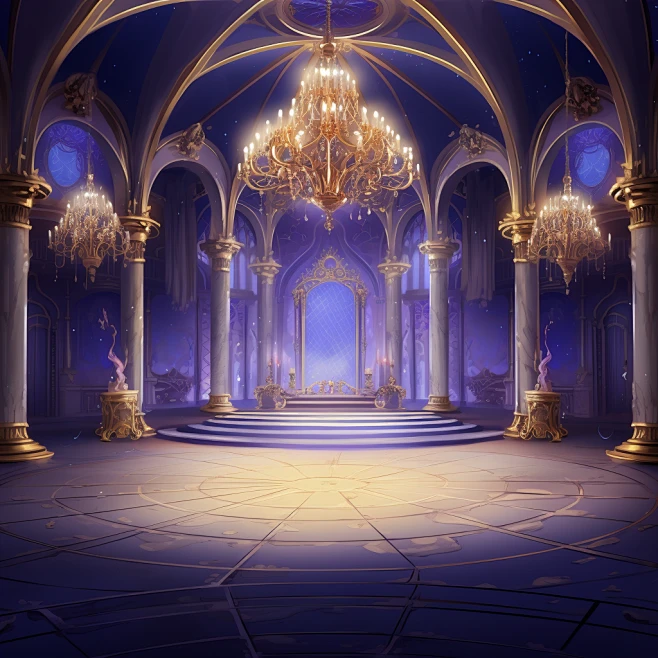 ryanguo_an_old_palatial_ballroom_with_candles_and_chandelier_in ...