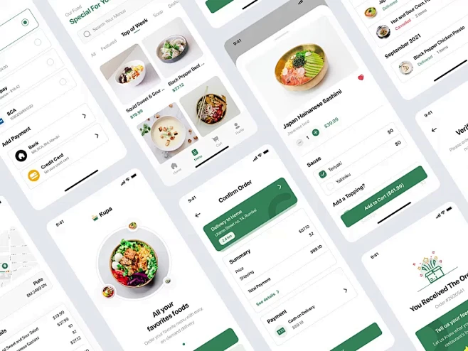 Kupa - Food Delivery App UI Kit app design dinner eat food food ...