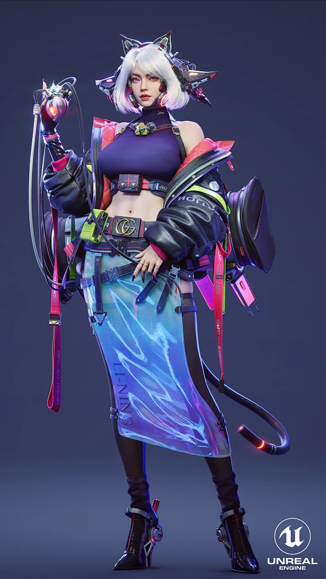 UE5 Character Display GEEK Black Cat-花瓣网