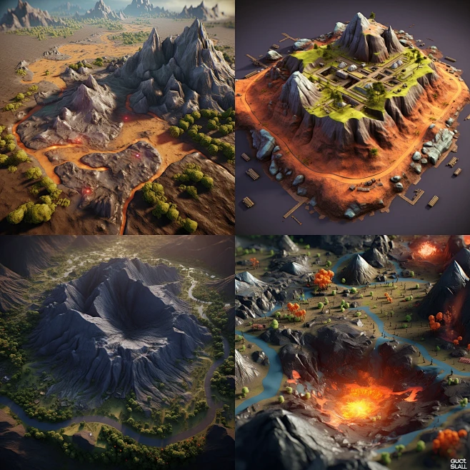 lauren70_SLG_sandbox_Big_map_High_mountains_Green_plant_Volcano ...