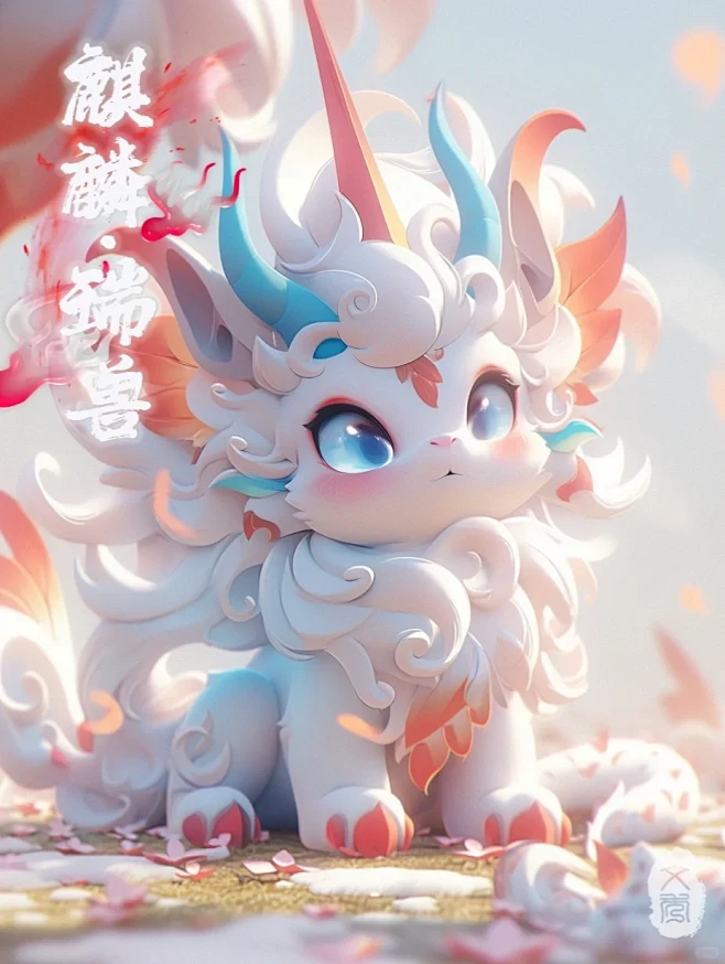 AIGC盲盒IP设计瑞兽麒麟-花瓣网