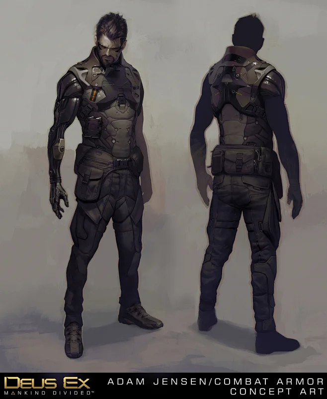 Adam Jensen's New Combat Armor, Frédéric Bennett : Concept art done for ...