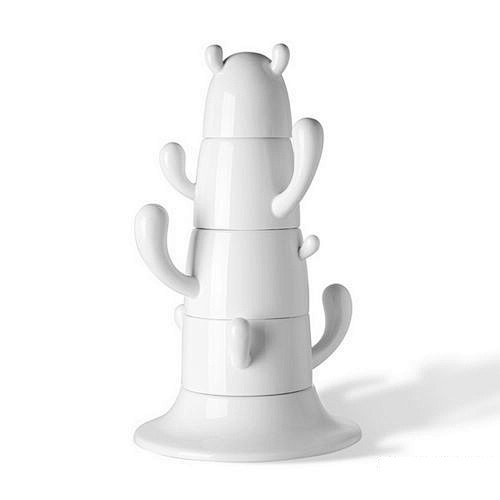 丹麦PO: Cactus Cup Set 仙人掌茶杯 丹麦设计品牌，茶杯5件套，独特的堆叠瓷杯，好似仙人掌，每个杯子的大小形状各异，适合和家人 ...