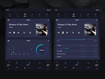 汽车HMI概念设计 ，ui hmi-花瓣网