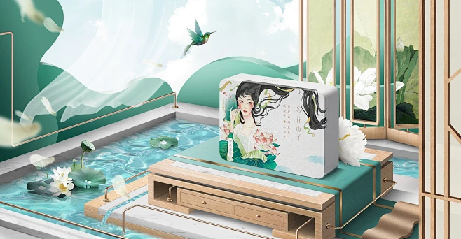 P4D场景搭建电商banner海报-花瓣网