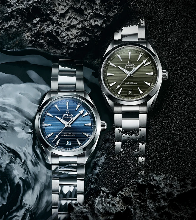 Omega_Seamaster_Aqua_Terra_Blue-Green_Dials_pair_1000.jpg (1485×1668)-花瓣网