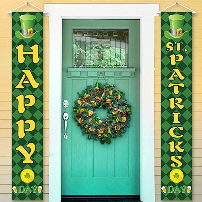 2 Pieces, St Patricks Day Banner - 72x12 Inch, Happy St Patrick's Day ...