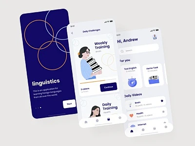 The Linguistics app design onboarding button mobile app mobile app ...