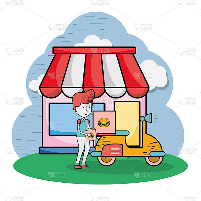 Delivery and courier cartoons