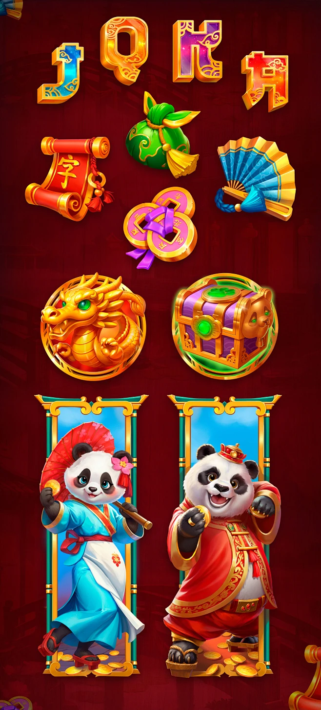 Panda ILLUSTRATION Character design slot game Game Art 2д slot casino ...