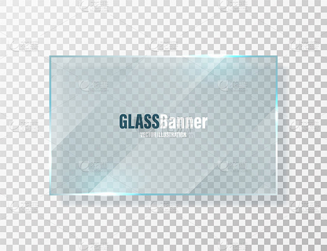 Shining glass frame. Realistic transparent glass b