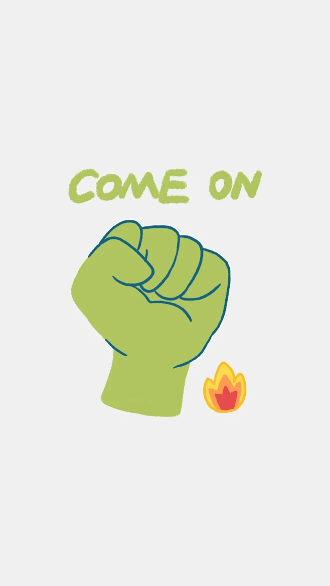 Literary Cartoon Green Color Come On Hand Gestures Instagram Highlight ...