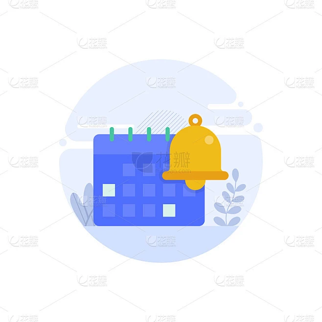 提醒矢量平面概念图标风格插图。EPS 10个文件素材-花瓣网