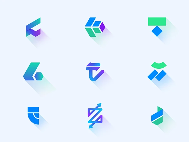 logos mark modern logo design-花瓣网