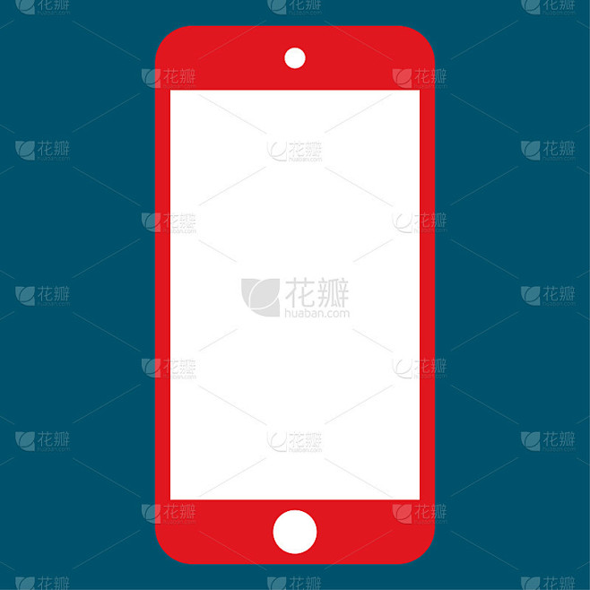 Red mobile phone smartphone with white camera and